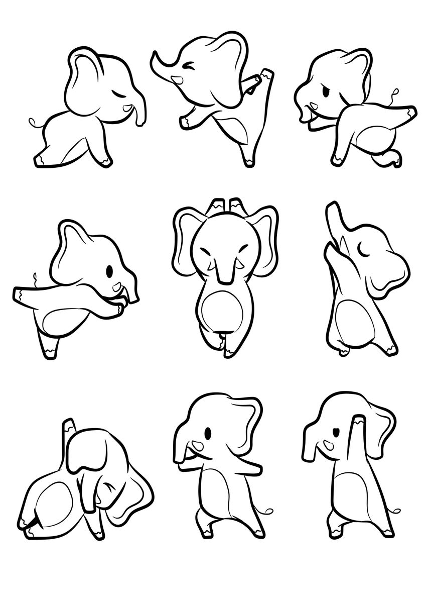'Yoga Elephant Asana ' Poster by QQnicorn | Displate