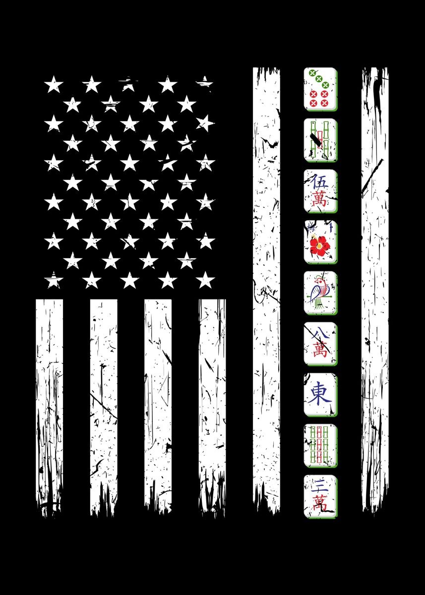 'Mah Jongg Tiles USA Flag' Poster by HumbaHarry Geitner | Displate