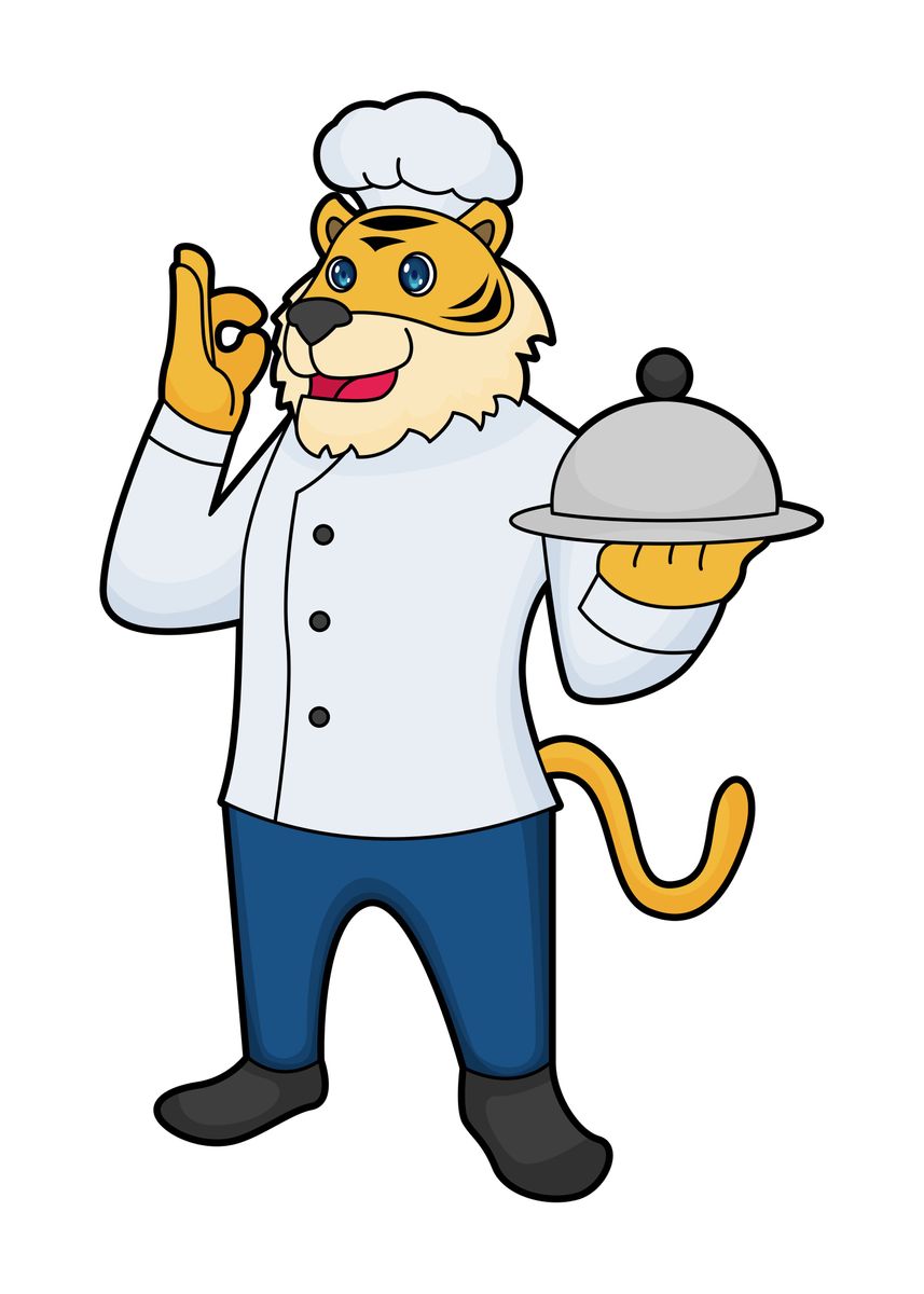 'Tiger Cook Platter ' Poster, picture, metal print, paint by Markus ...