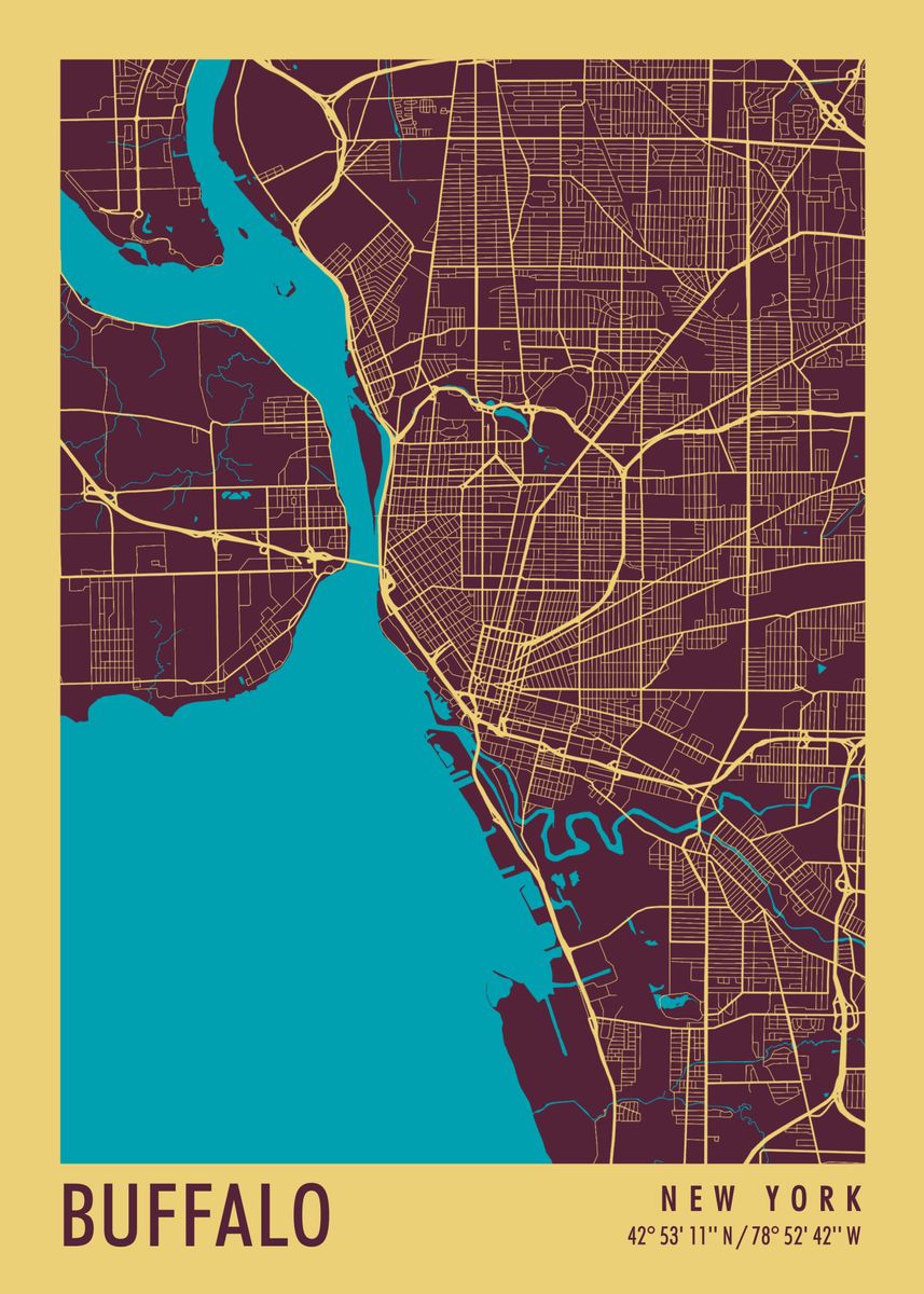 'Buffalo' Poster, picture, metal print, paint by Miracle Studio | Displate