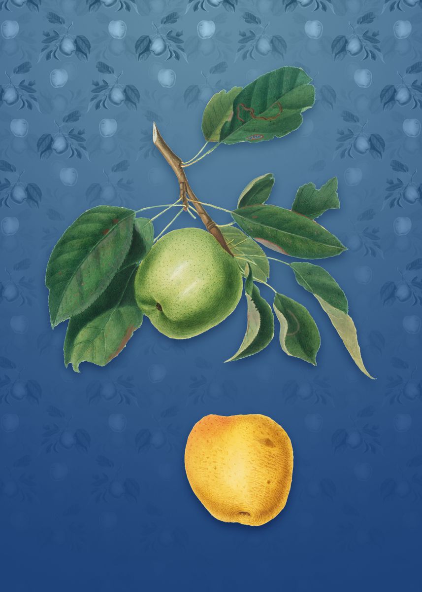 'Apple on Bahama Blue' Poster, picture, metal print, paint by Holy Rock ...