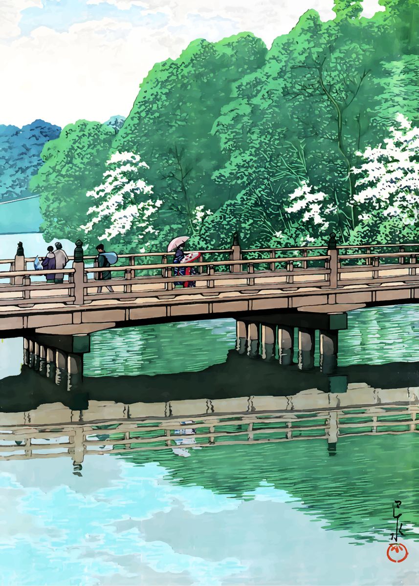 'Akasaka Benkei Bridge' Poster by kagezami | Displate