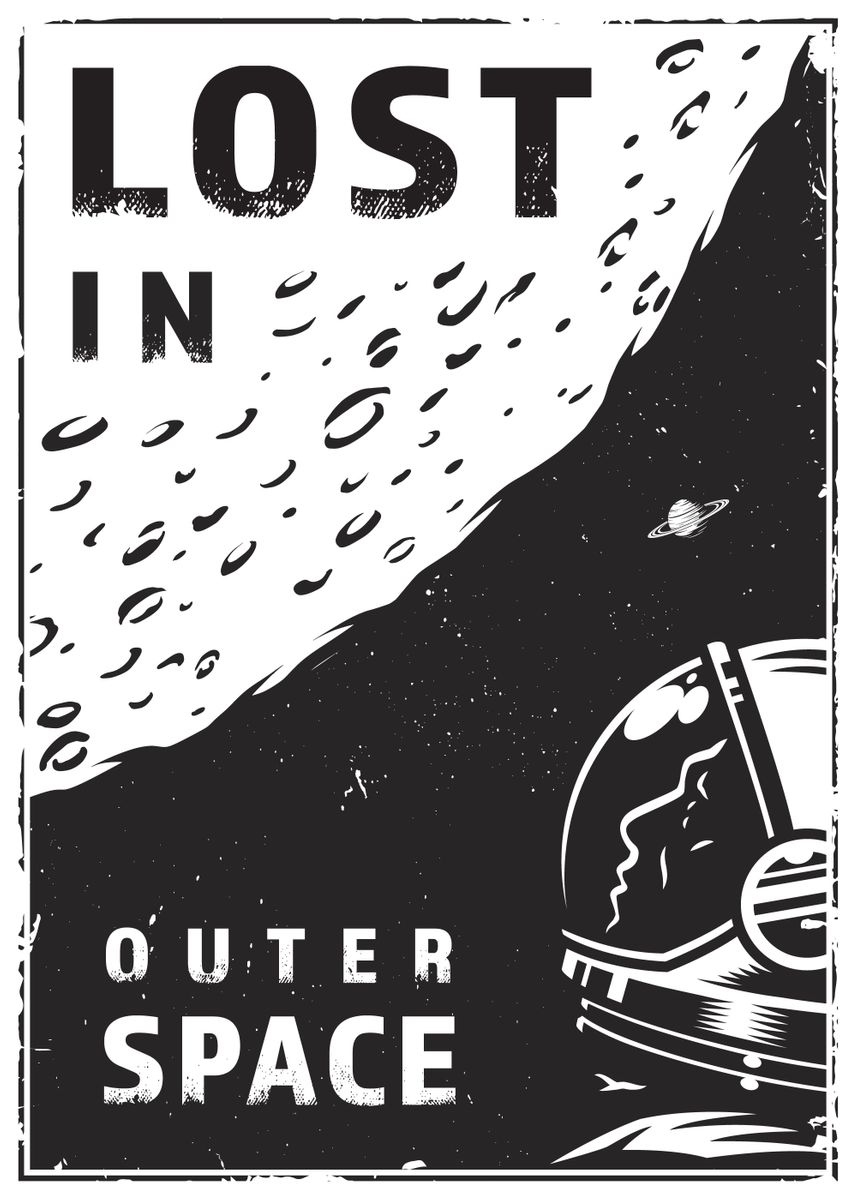 'Lost In Outer Space' Poster, picture, metal print, paint by 3am | Displate