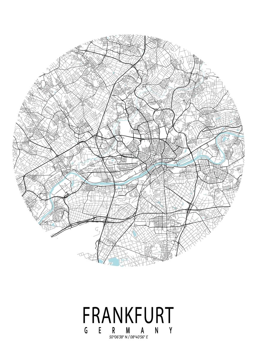 Elegantes Frankfurt City Map Bilder