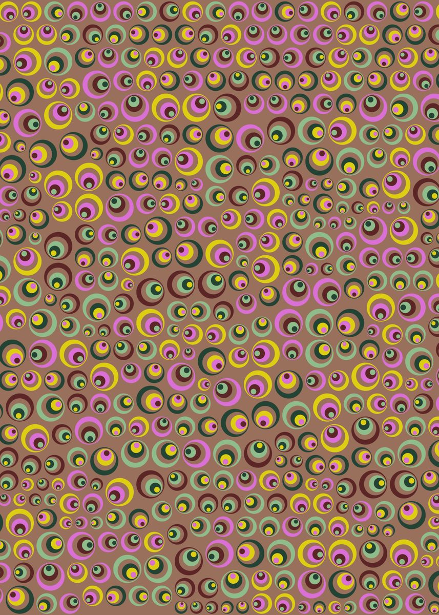 'Colorful Retro Circles 08' Poster, picture, metal print, paint by ...