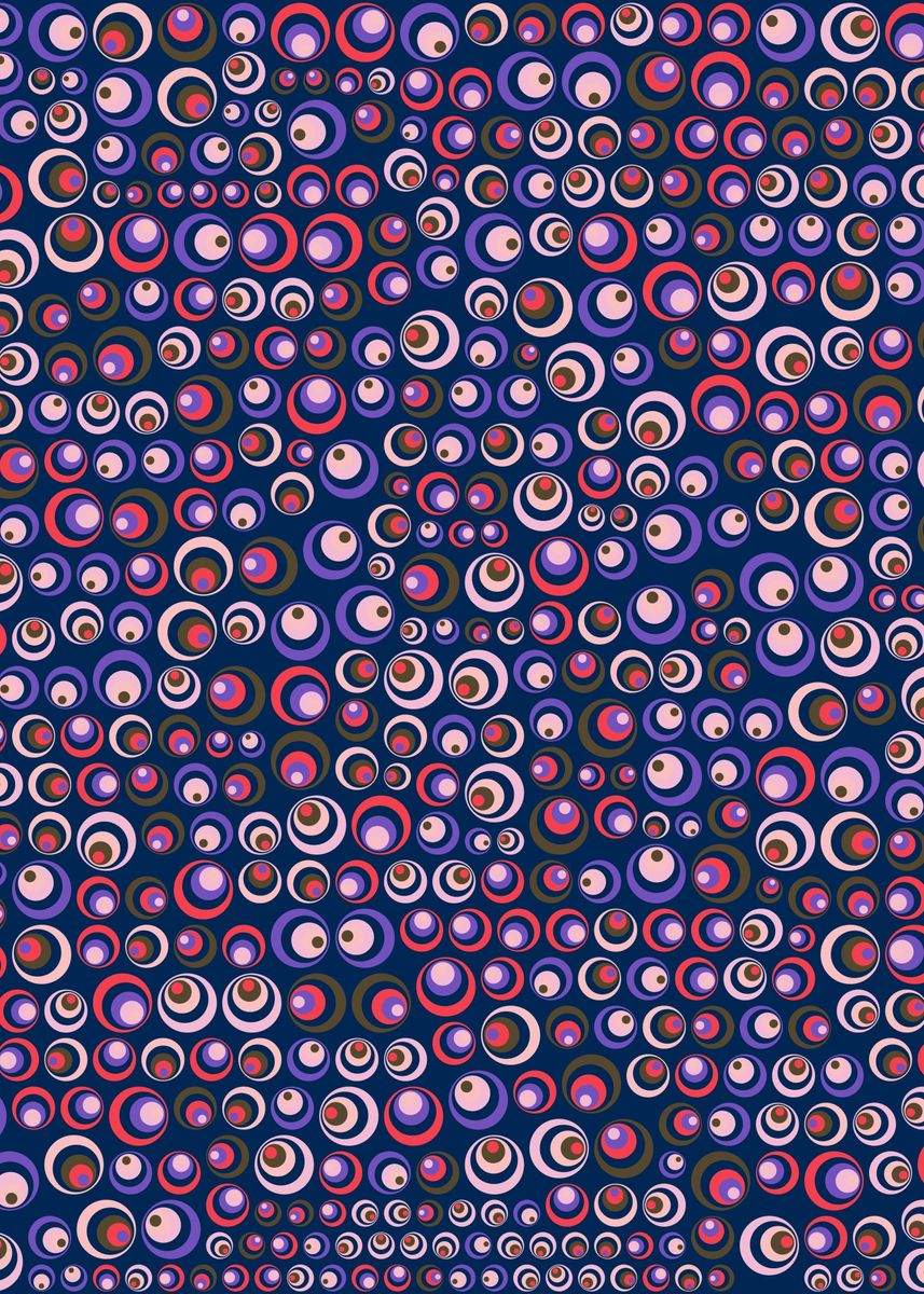 'Colorful Retro Circles 05' Poster, picture, metal print, paint by ...