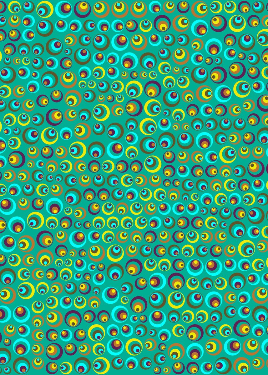 'Colorful Retro Circles 01' Poster, picture, metal print, paint by ...