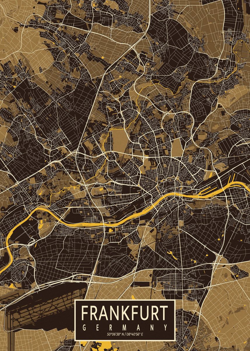 Elegantes Frankfurt City Map Bilder