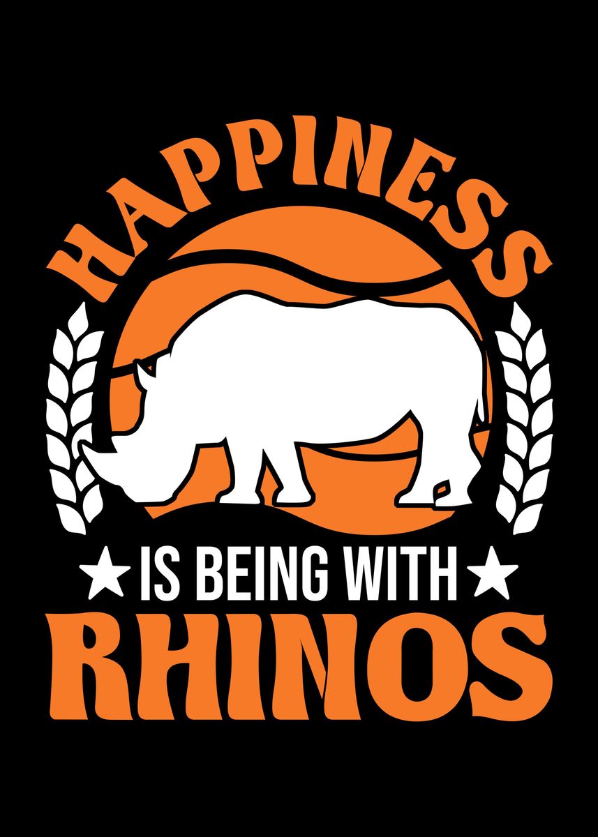 'Rhino Gift Rhinoceros' Poster, picture, metal print, paint by ...