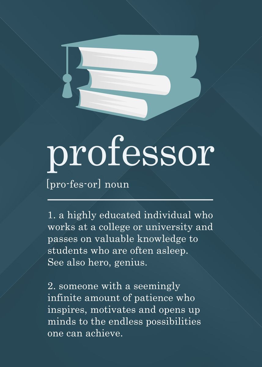 'Funny Professor Definition' Poster, picture, metal print, paint by ...