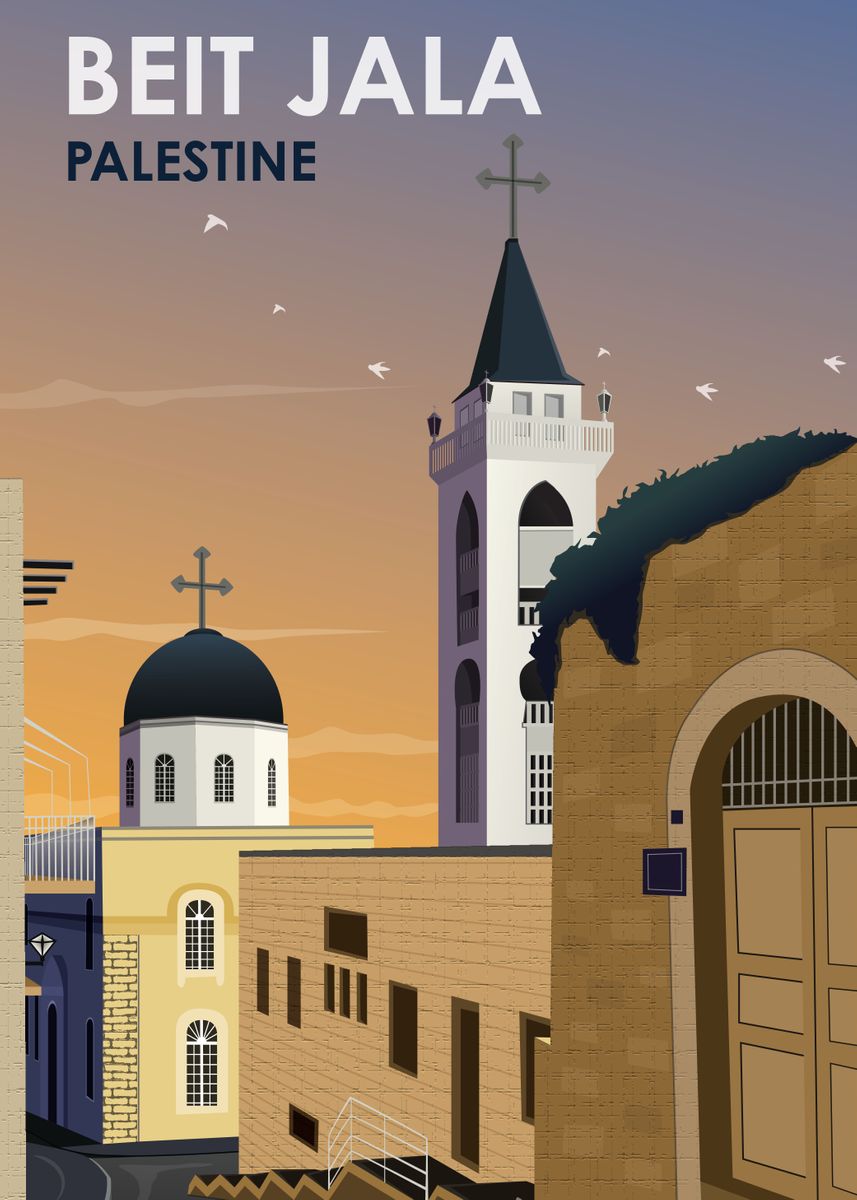 'Beit Jala Palestine Poster' Poster, picture, metal print, paint by ...