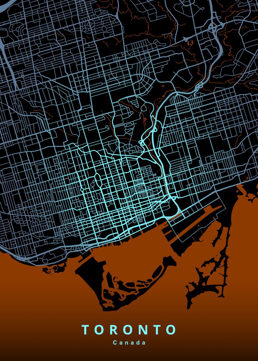 'Toronto' Poster, picture, metal print, paint by Deeo | Displate