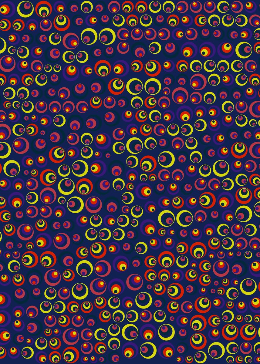 'Colorful Retro Circles 07' Poster, picture, metal print, paint by ...