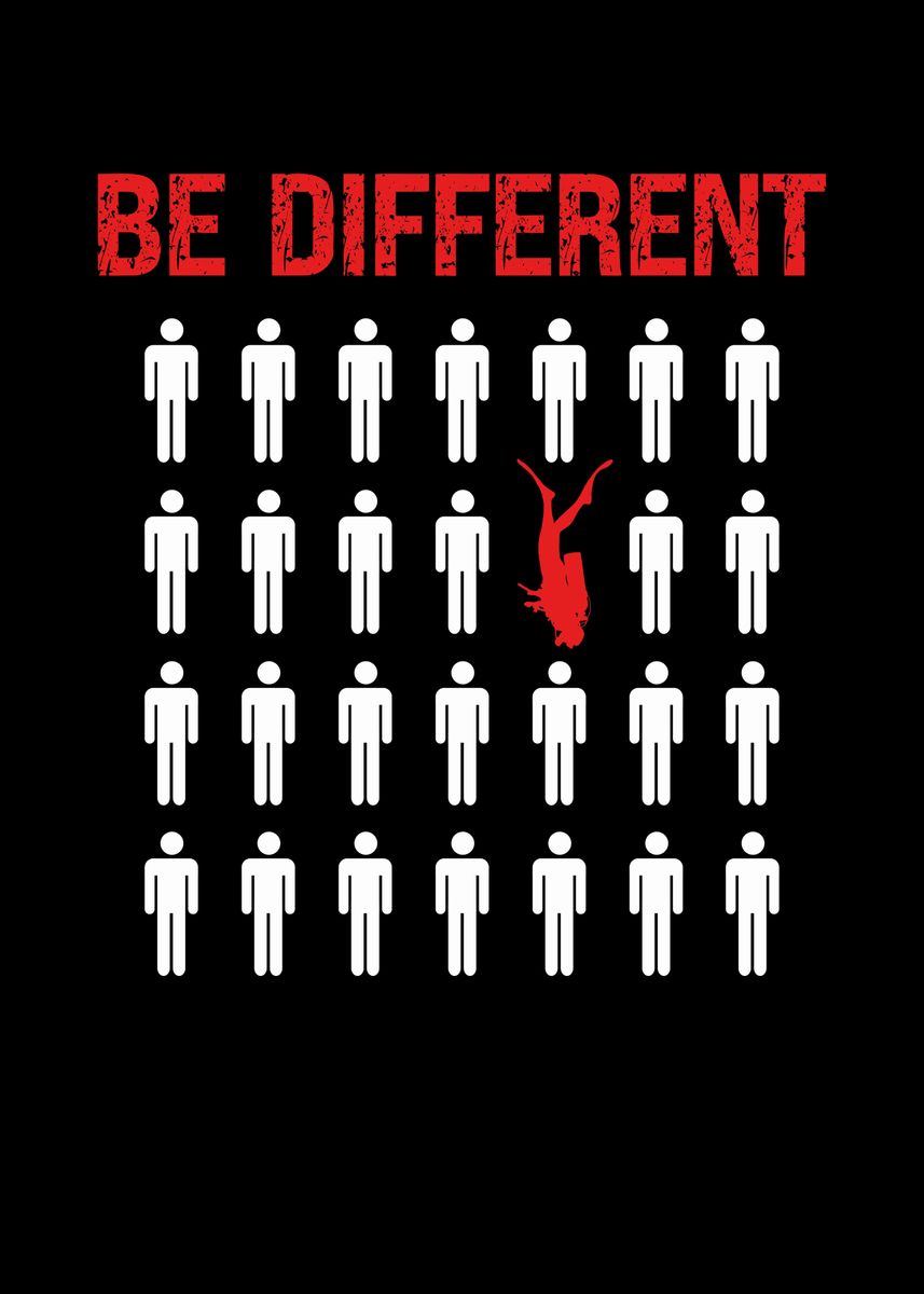 'Diver be different' Poster, picture, metal print, paint by BeMi | Displate