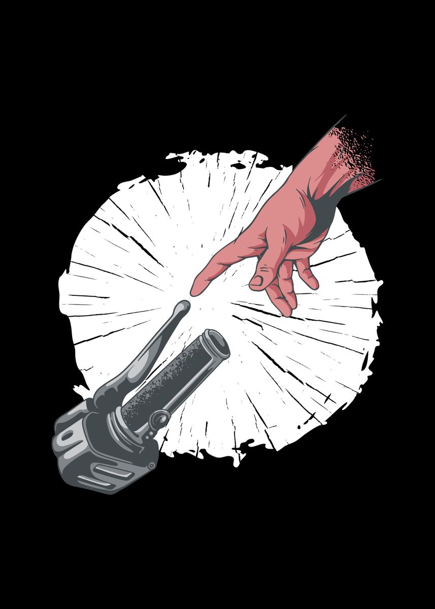 'Hand Motorcycle Hand Grips' Poster, picture, metal print, paint by ...