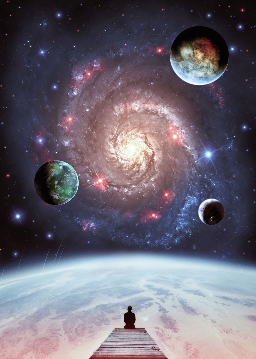 'Ballet of Galaxy Planets' Poster, picture, metal print, paint by Gen Z ...