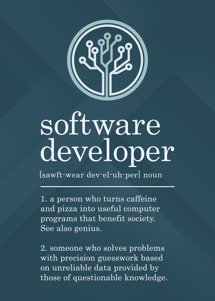 'Funny Software Developer' Poster, picture, metal print, paint by ...