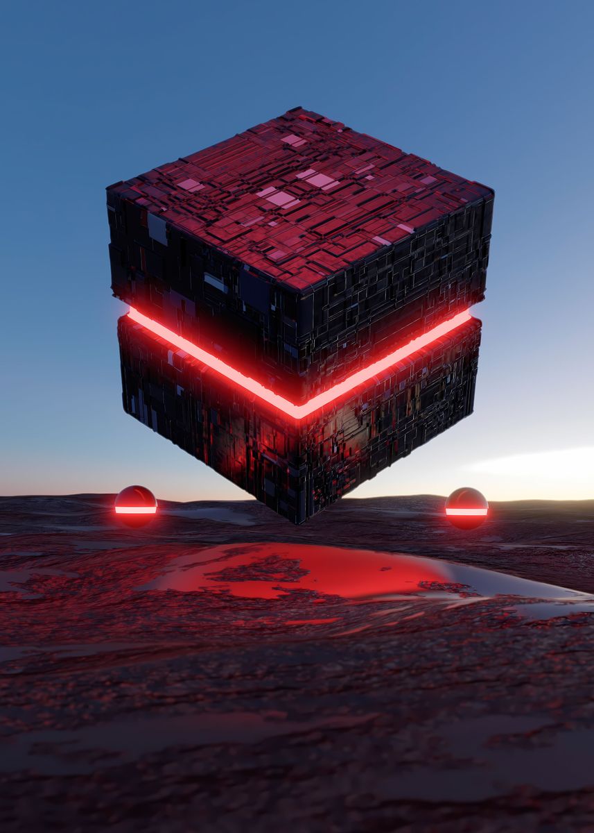 'Tech Cubes 3D' Poster, picture, metal print, paint by Lunaxys Artwork ...