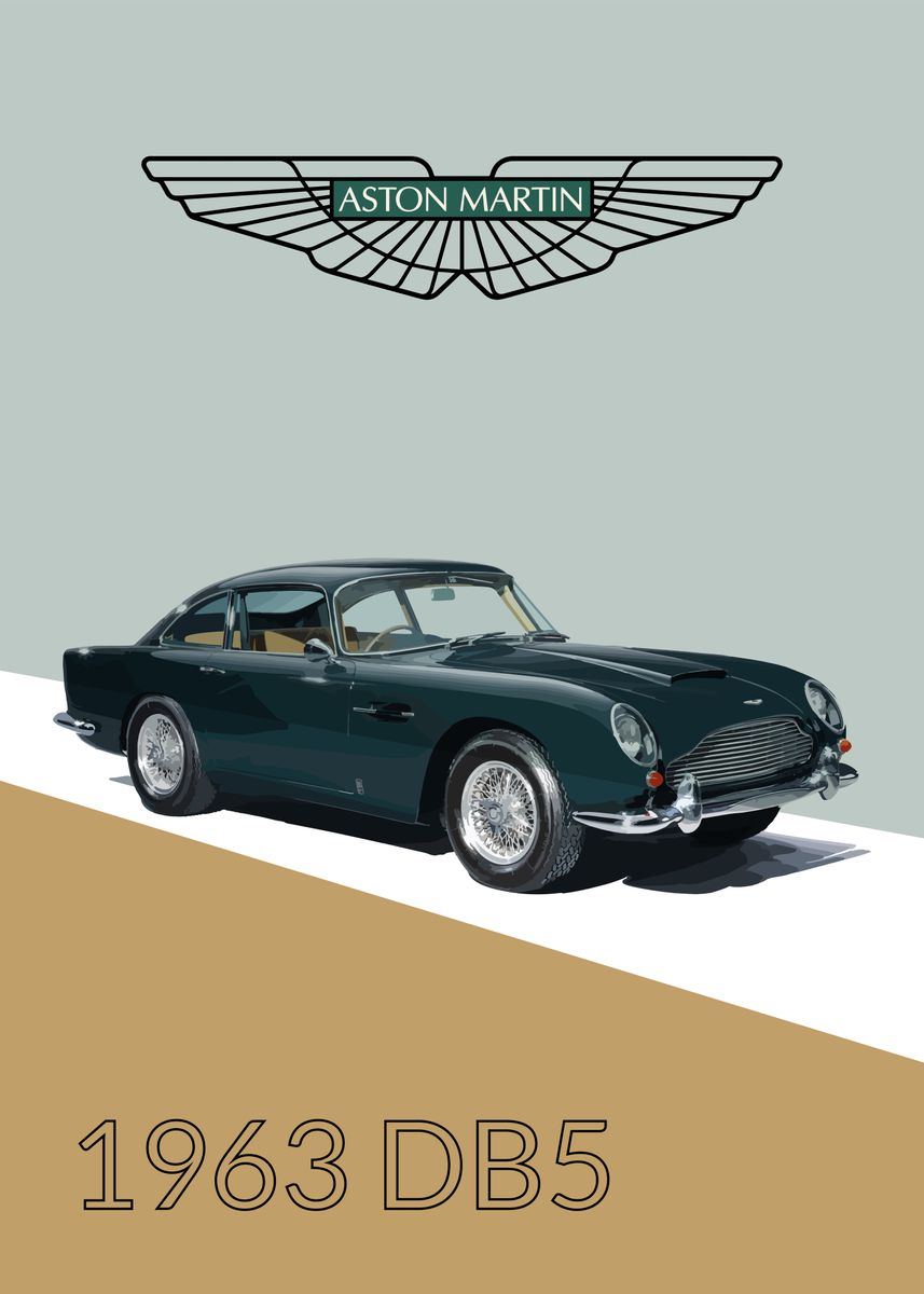 'Aston martin DB5 1963' Poster, picture, metal print, paint by dkDesign ...