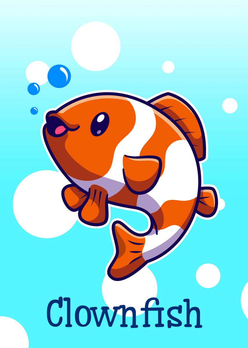 'Clownfish' Poster, picture, metal print, paint by tona Billi | Displate