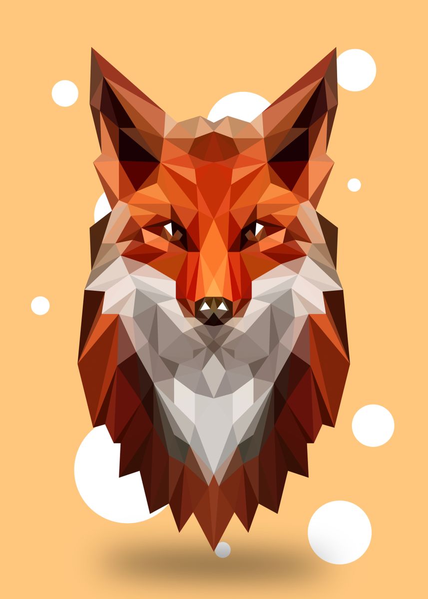 'Fox' Poster, picture, metal print, paint by Lee Jani | Displate