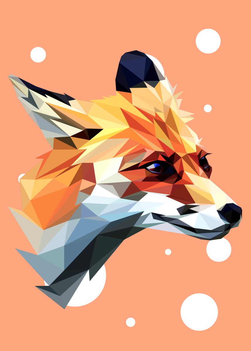 'Fox' Poster, picture, metal print, paint by Lee Jani | Displate
