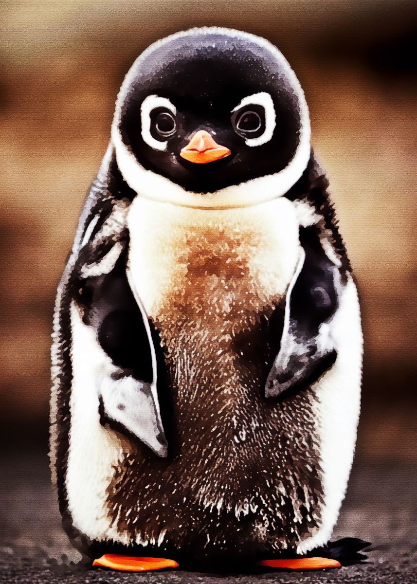 'Abstract Penguin' Poster, picture, metal print, paint by Muh Asdar ...