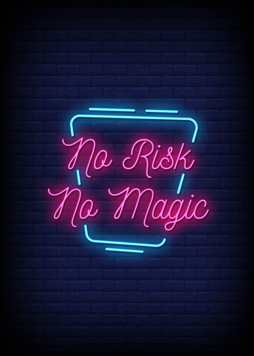 'no risk' Poster, picture, metal print, paint by Selja Cute | Displate