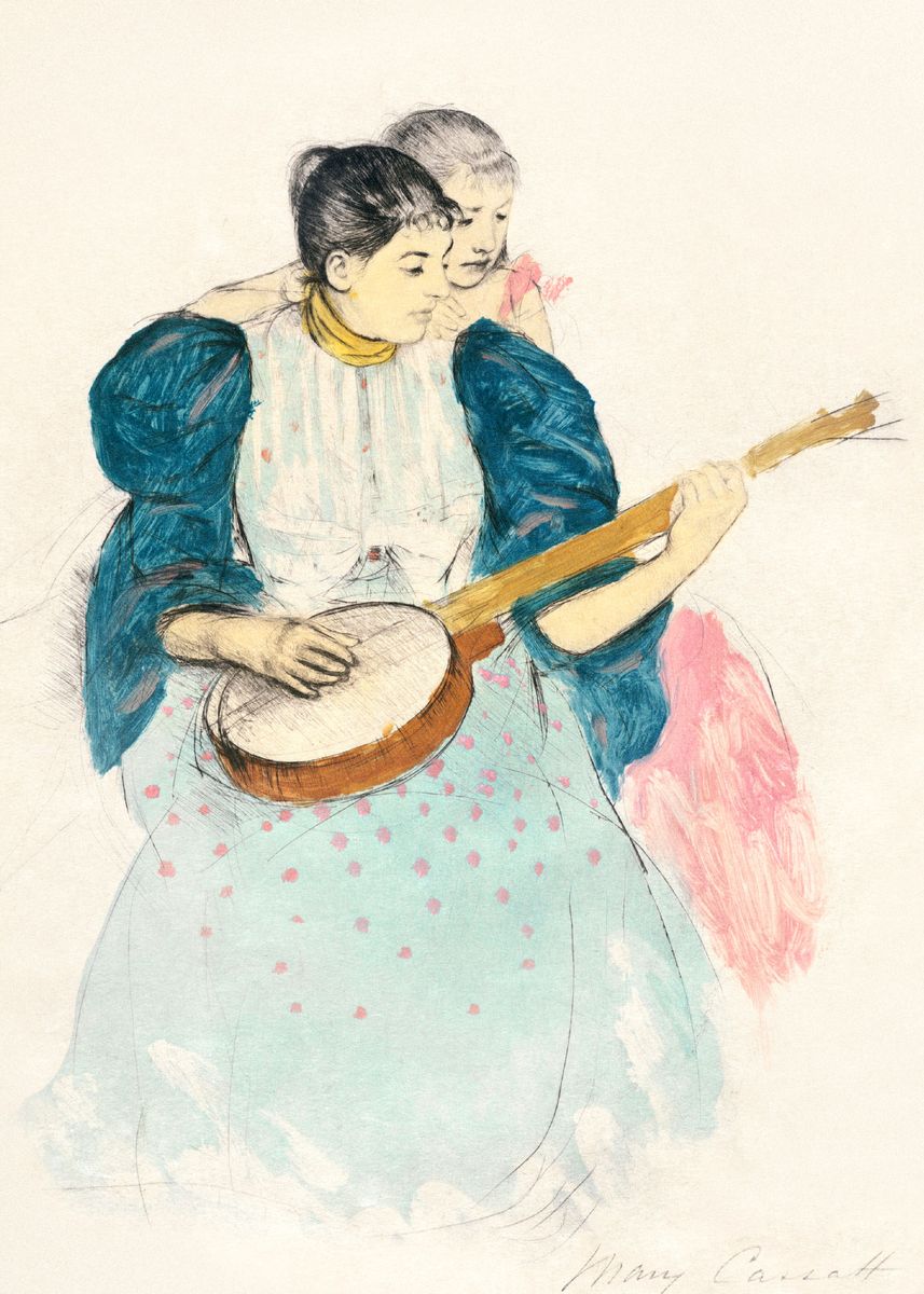 'The Banjo Lesson 1893' Poster, picture, metal print, paint by Sloka ...