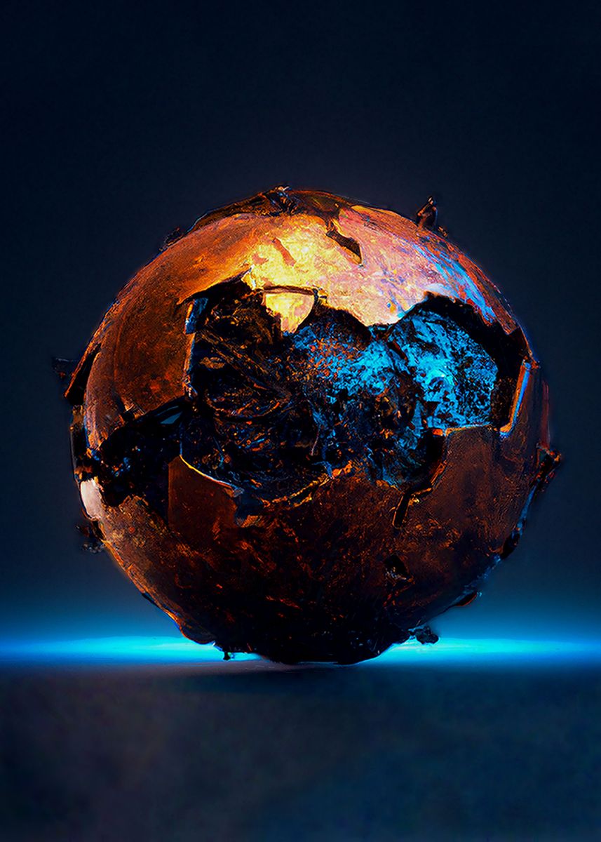 'Broken copper planet' Poster, picture, metal print, paint by Benjamin ...
