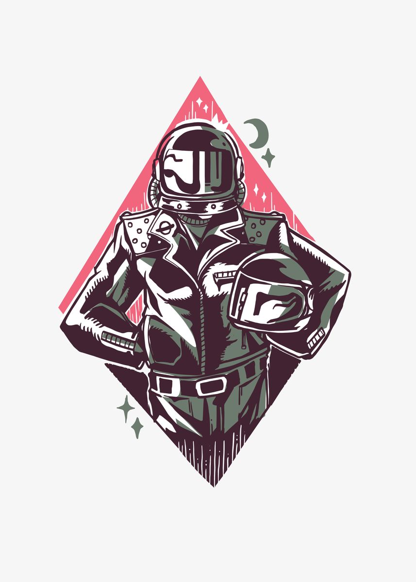 'Space Biker Astronaut' Poster, picture, metal print, paint by Artbe ...