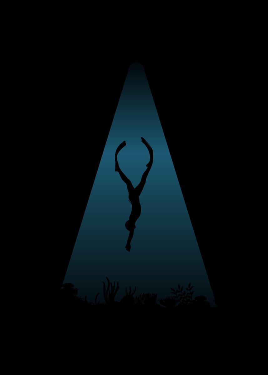 'Diver dive deep' Poster, picture, metal print, paint by BeMi | Displate