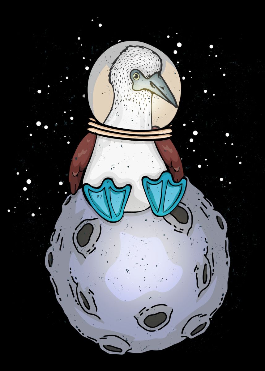 'Blue Footed Bobby Bird' Poster, picture, metal print, paint by ...