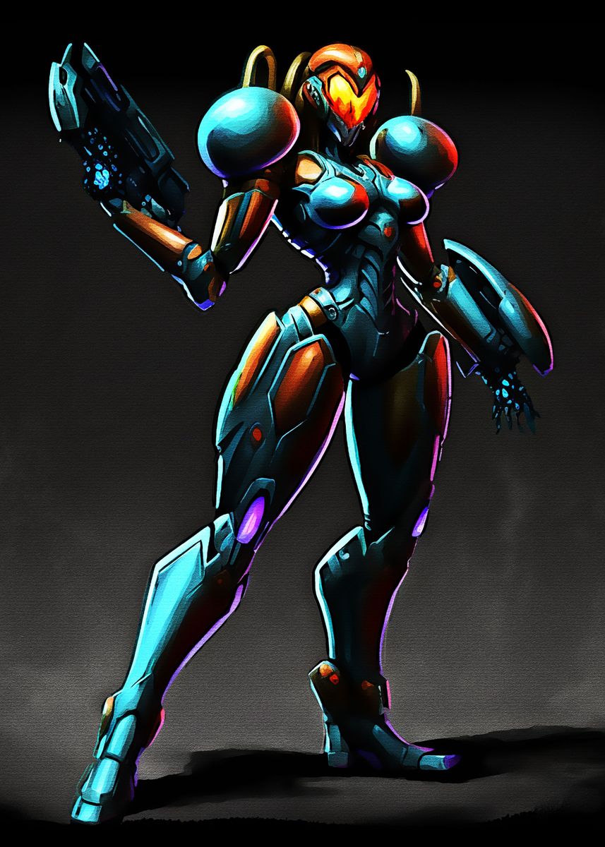'Girls Robot' Poster, picture, metal print, paint by Muh Asdar | Displate