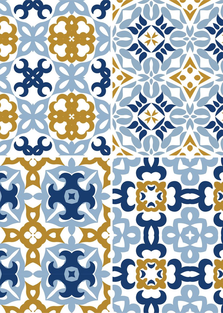 'Mediterranean Blue Tile 44' Poster, picture, metal print, paint by ...