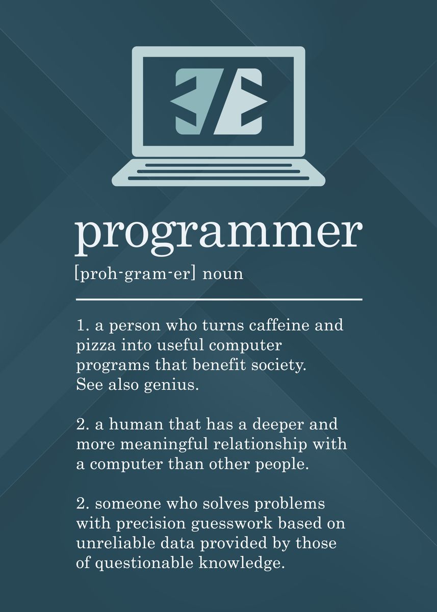 'Programmer Definition' Poster by 84PixelDesign | Displate