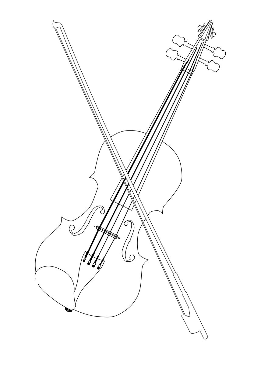 'Line Drawing Fiddle' Poster by HomeStead Digital | Displate