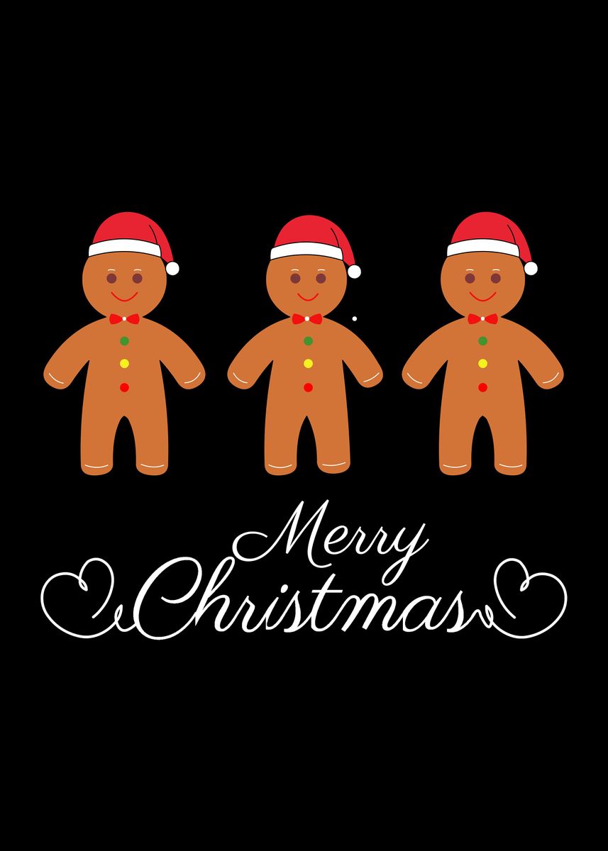 'Christmas gingerbread men' Poster, picture, metal print, paint by ...