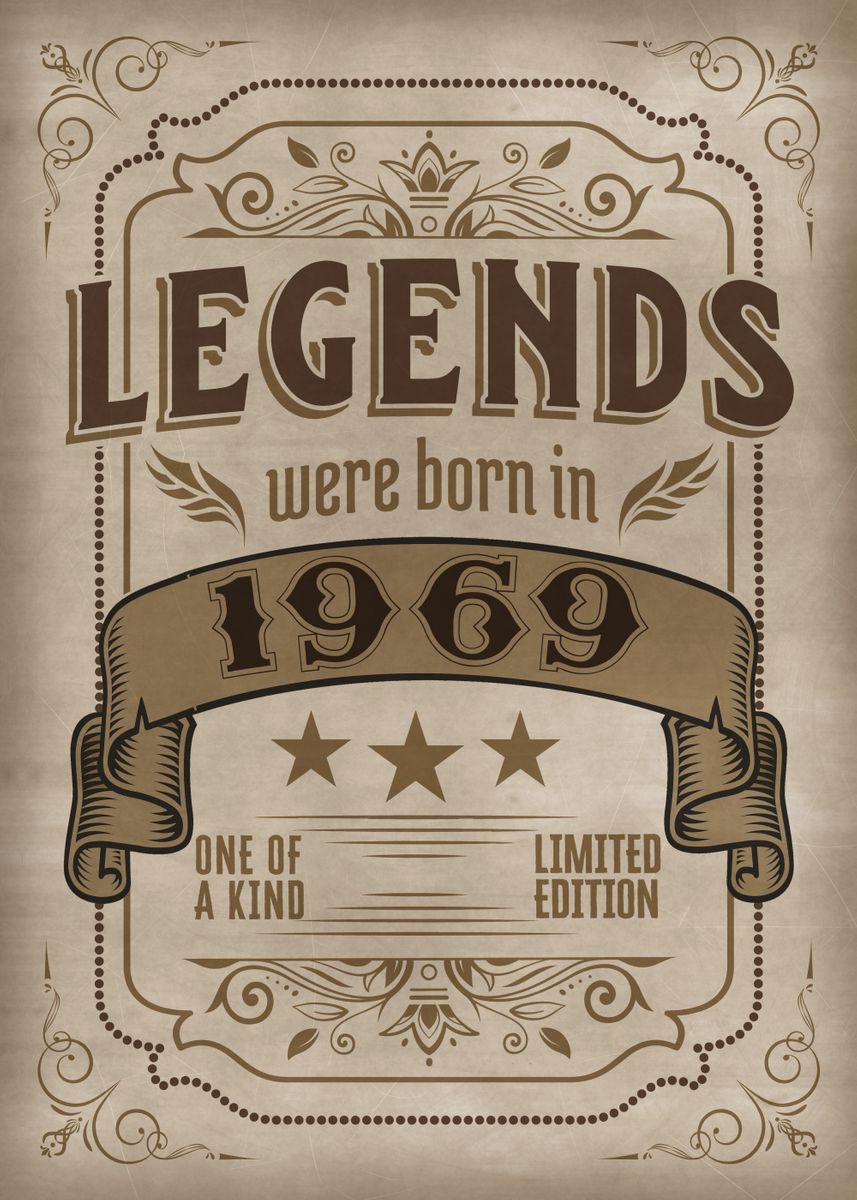 '1969 Legend Year' Poster by XandYart | Displate