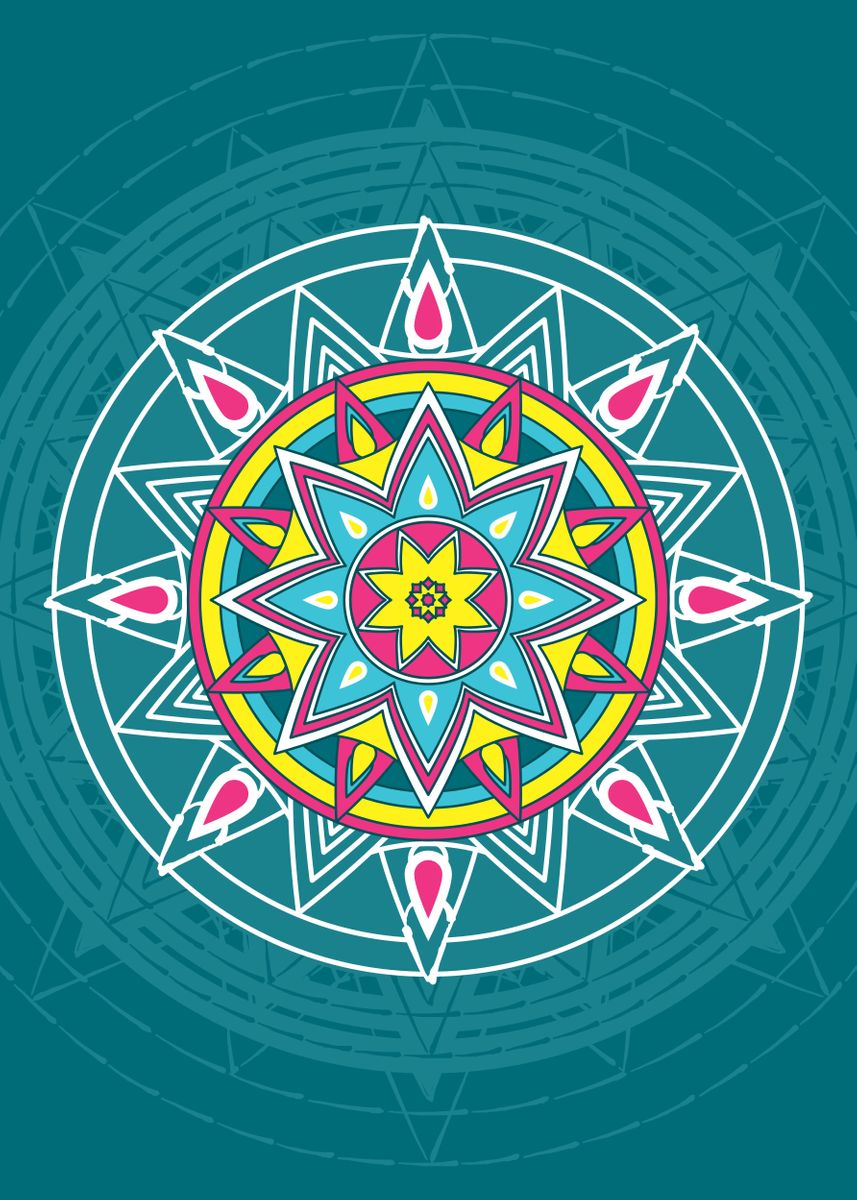 'Abstract Digital Rangoli' Poster, picture, metal print, paint by NIZAM ...