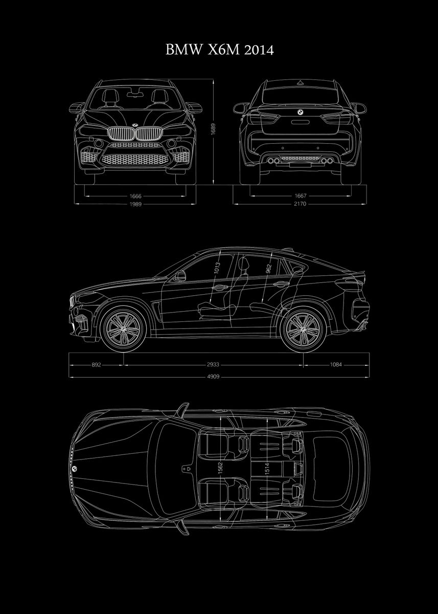 'BMW X6M 2014' Poster, picture, metal print, paint by ke ke | Displate