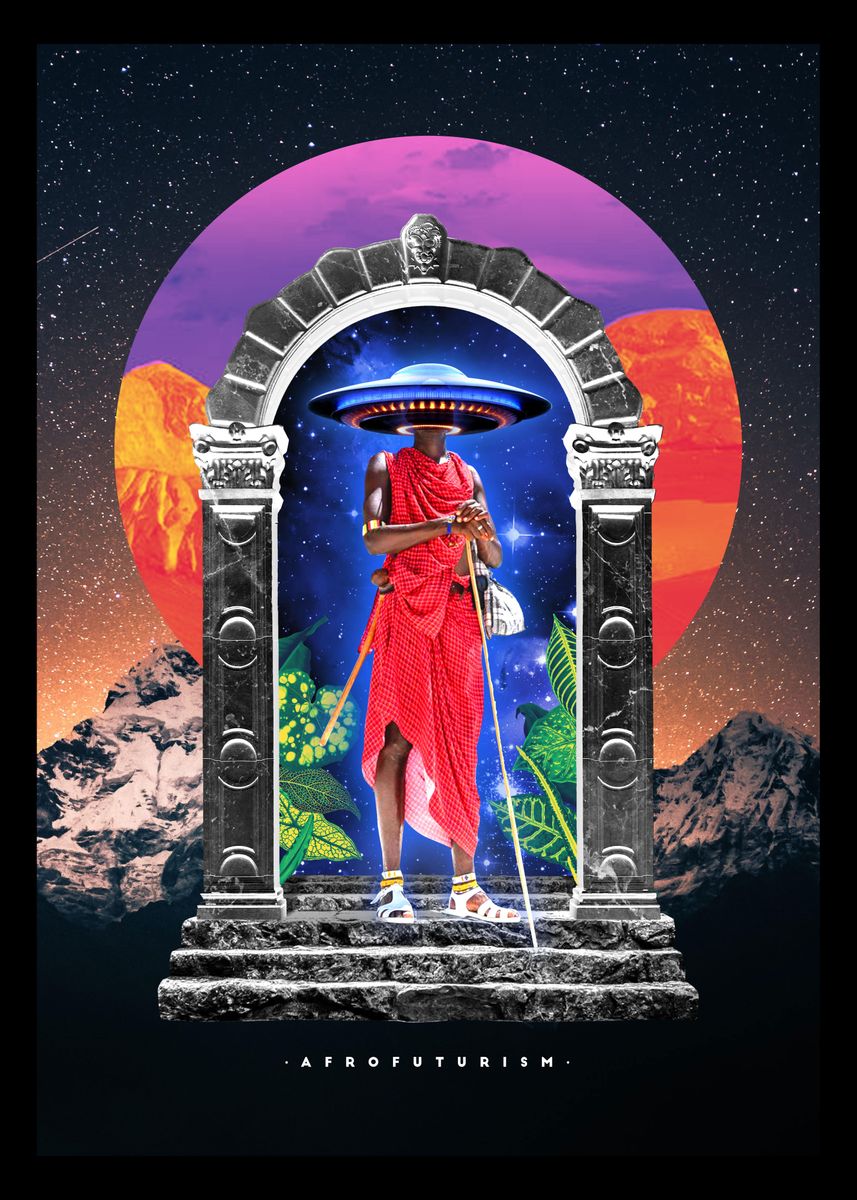 'Abstract Retro Outer Space' Poster, picture, metal print, paint by Jon ...