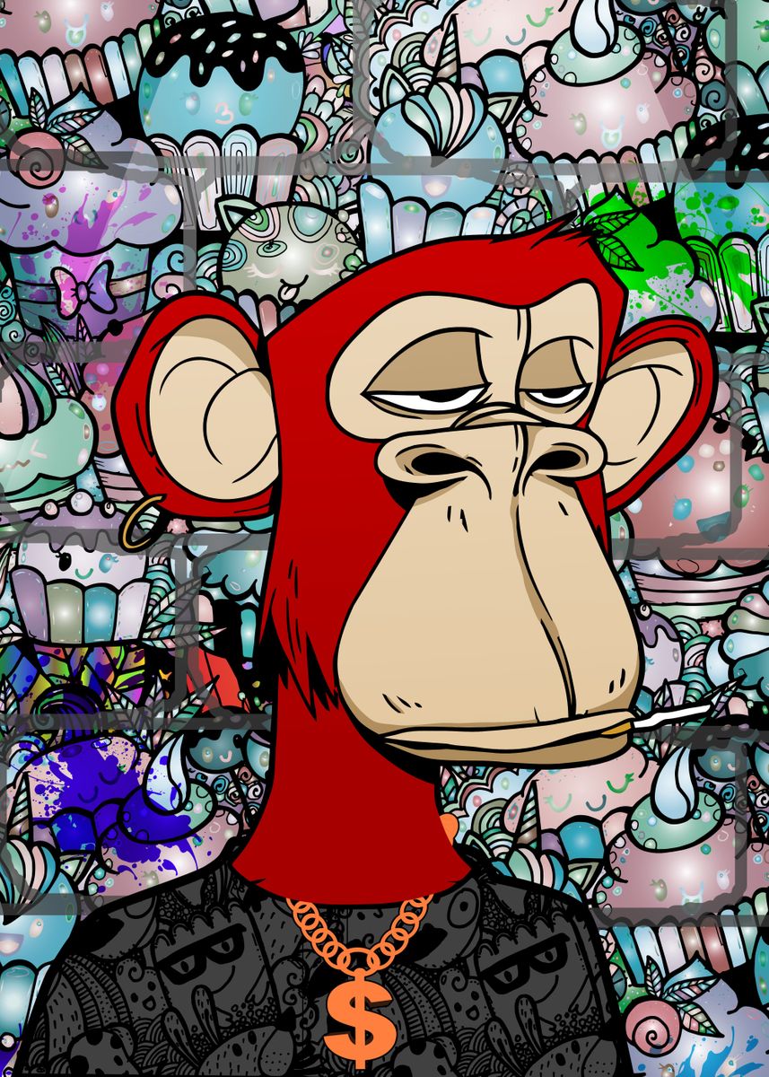 'rich bored ape' Poster, picture, metal print, paint by geeks holic ...