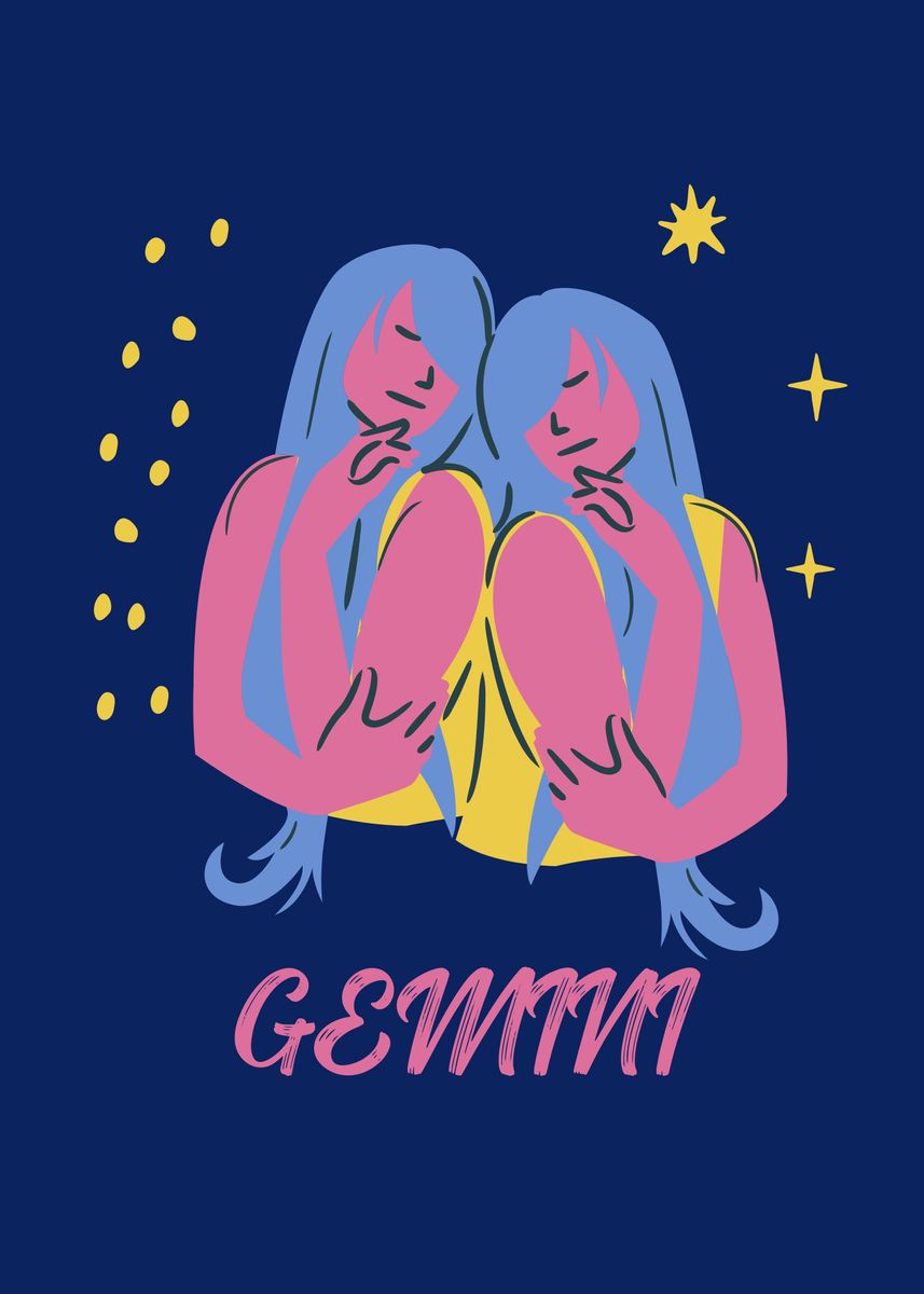 'Star Sign Gemini' Poster, picture, metal print, paint by Oizy ...