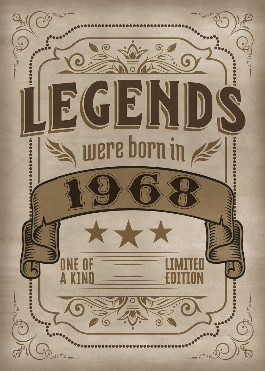 '1968 Legend Year' Poster by XandYart | Displate