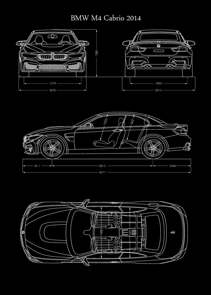 'BMW M4 Cabrio 2014' Poster, picture, metal print, paint by ke ke ...