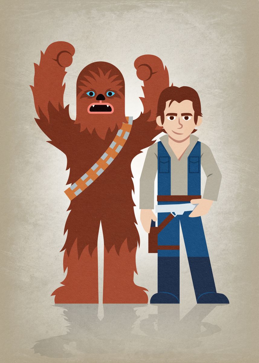 'Han & Chewie' Poster, picture, metal print, paint by Star Wars | Displate