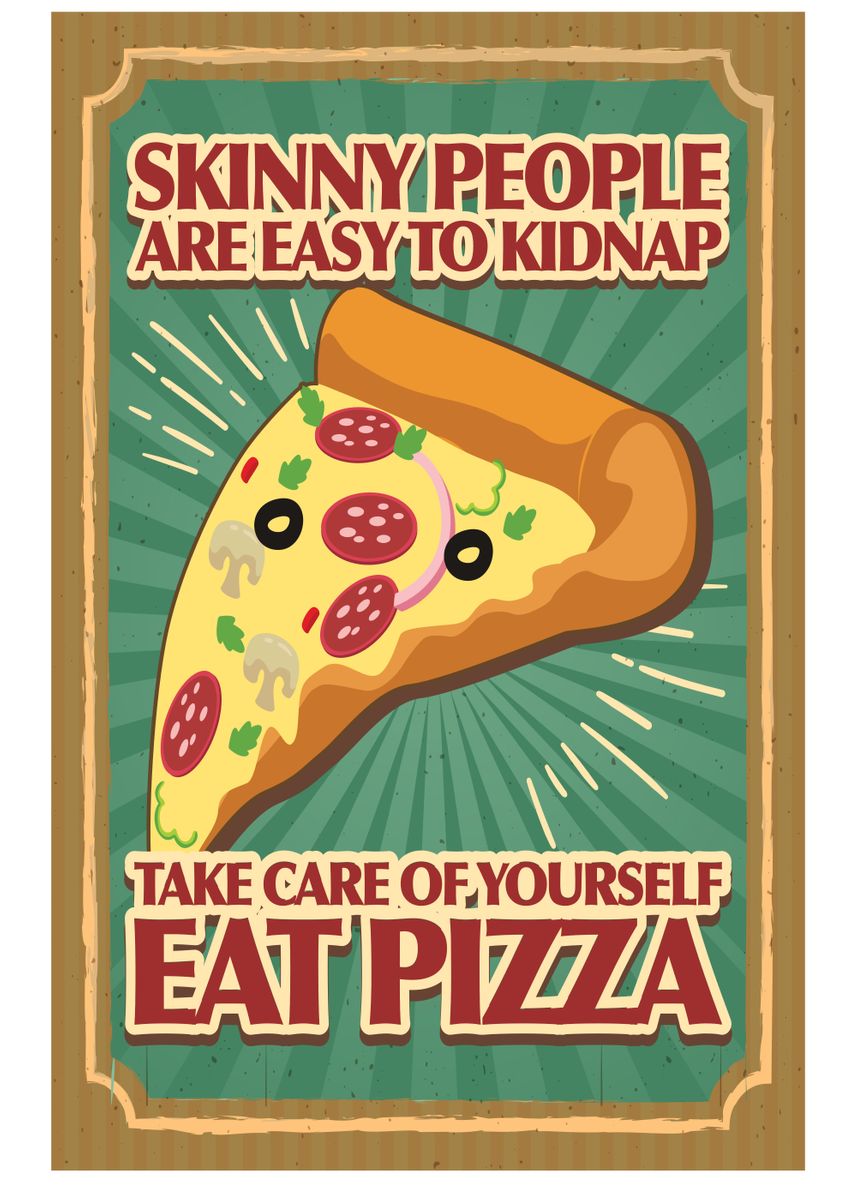 'Pizza Food Lover Gift Chef' Poster, picture, metal print, paint by ...