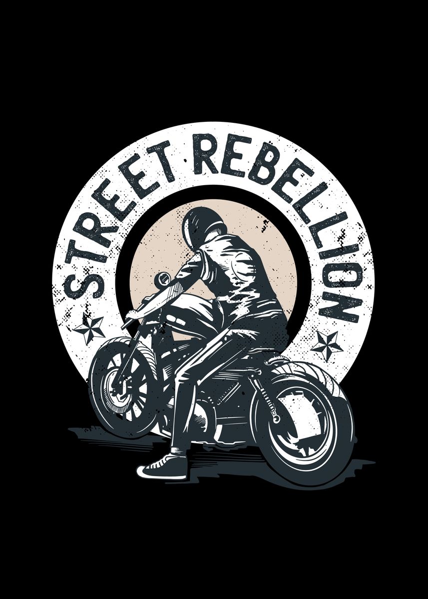 'Street Revolution Biker' Poster, picture, metal print, paint by Artbe ...