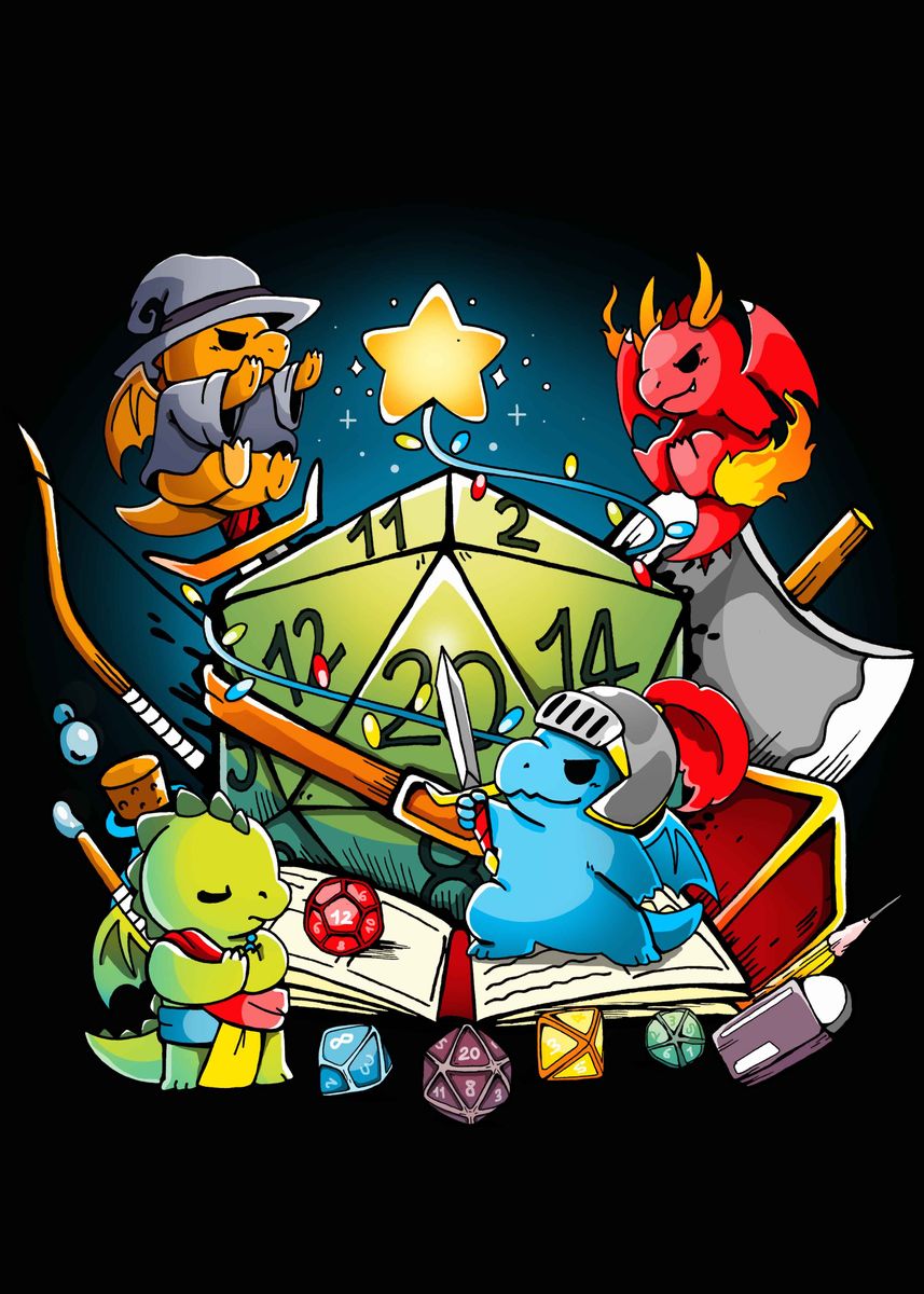 'Rpg Christmas' Poster, picture, metal print, paint by Valentina Fabbri ...